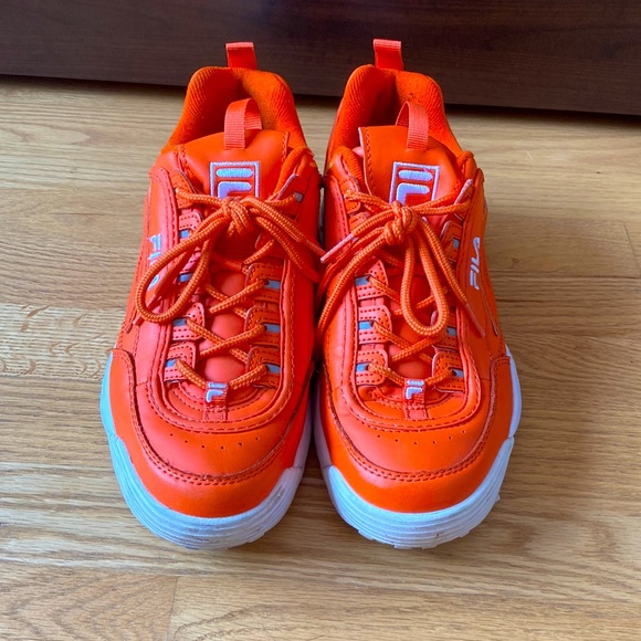 Fila | Shoes | Bright Orange Fila Sneakers | Poshmark